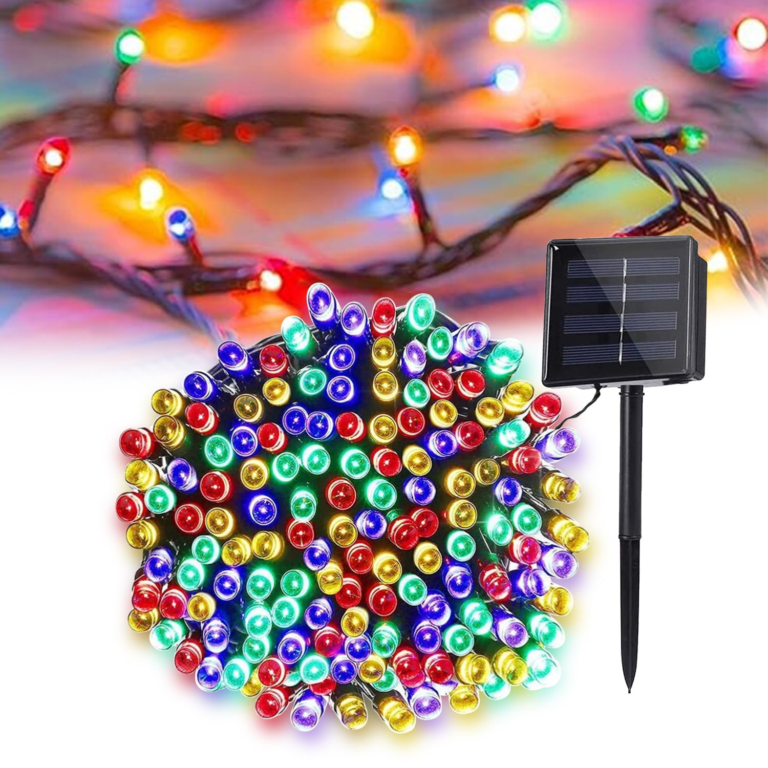 Waterproof Solar String Lights, 39ft 100 LED for Outdoor, Gardens ...