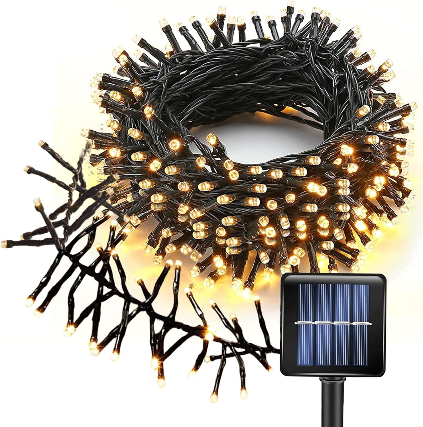 Solar Powered String Lights, 72 Feet Long with 200 LED Bulbs, 8 Modes ...