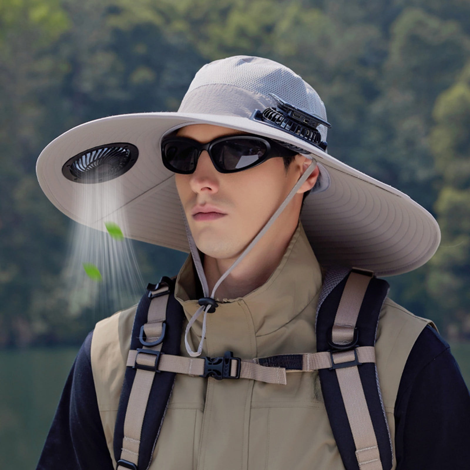 Solar Powered Sun Hat With Built In Fan For Outdoor Work Sports And ...