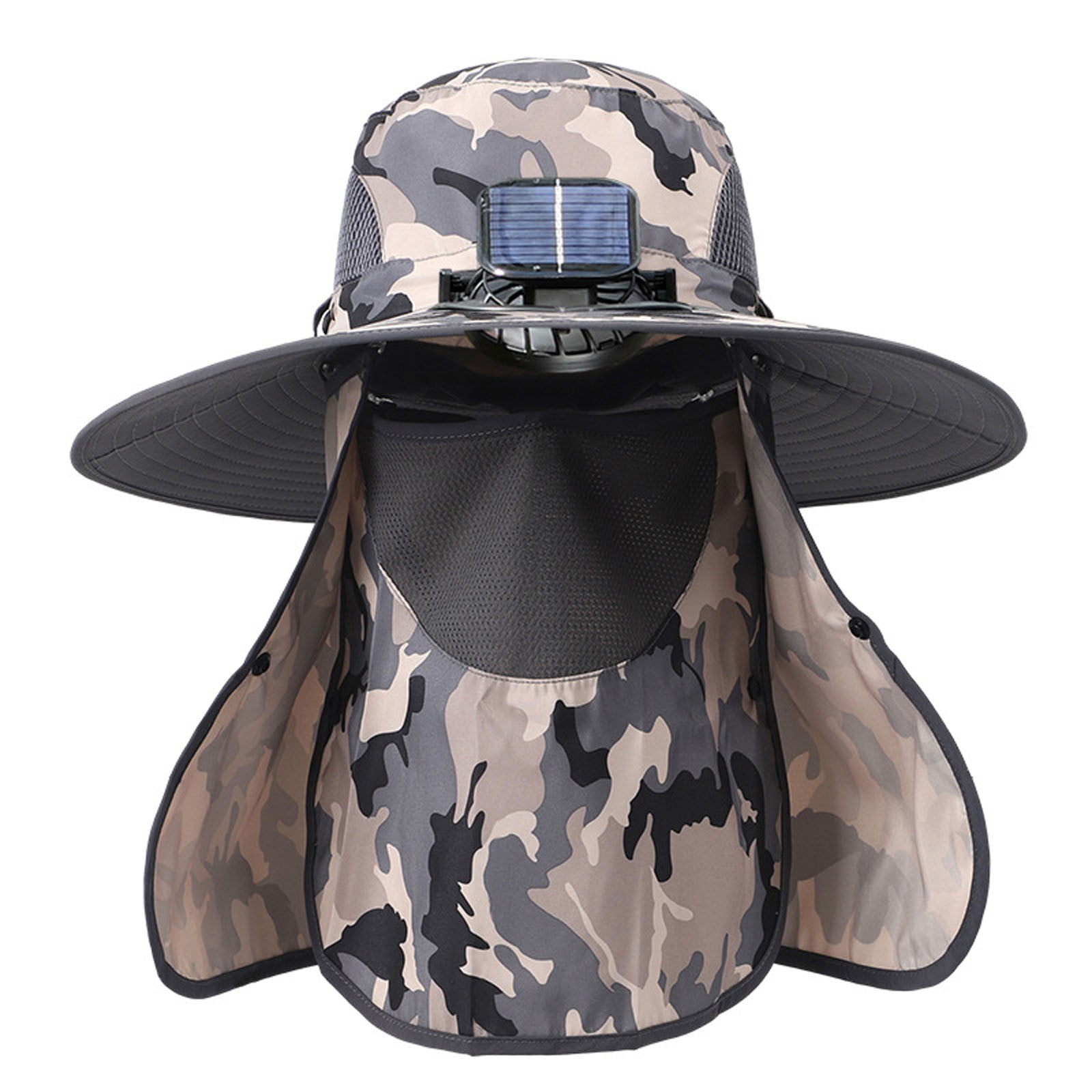 Solar Powered Sun Hat with Cooling Fan - Wide Brim Outdoor Hat with ...