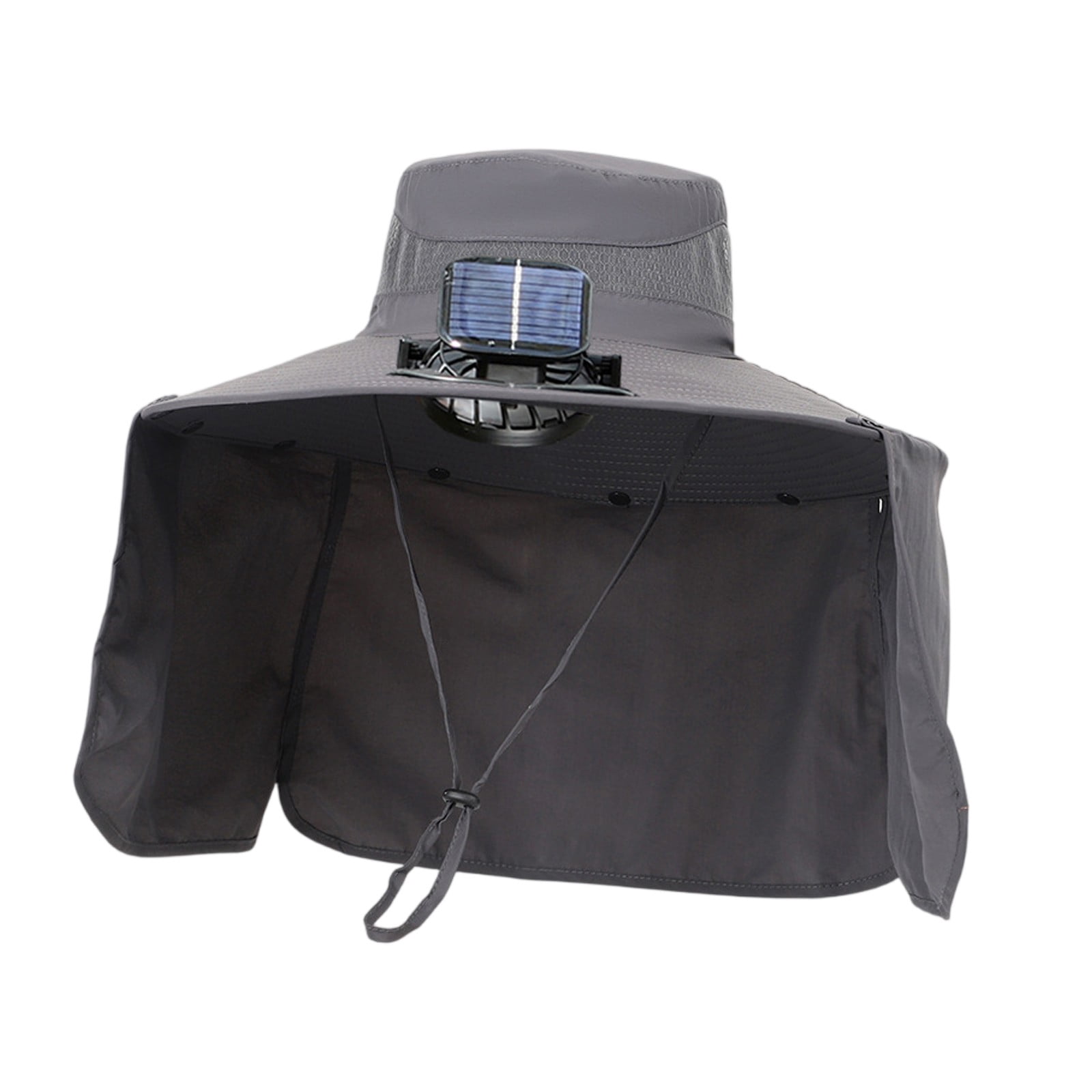 Solar Powered Sun Hat with Neck Flap, Cooling Fan, and UV Protection ...