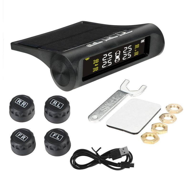 Solar-Powered TPMS Tire Pressure Monitoring System, Wireless LCD ...