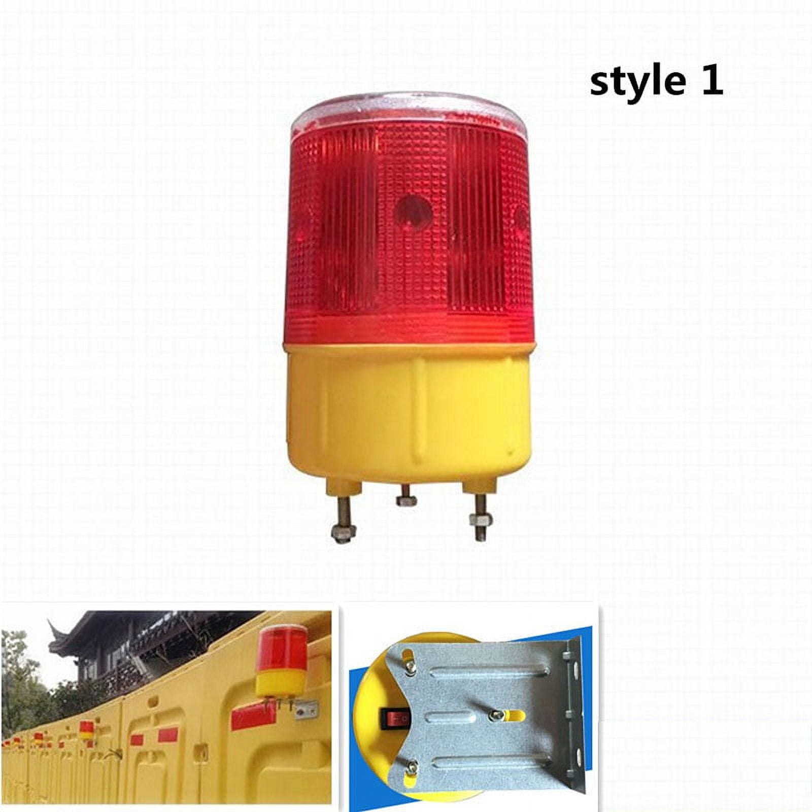 Solar Powered Traffic Warning Light LED Bulb Lamp for Construction Site ...
