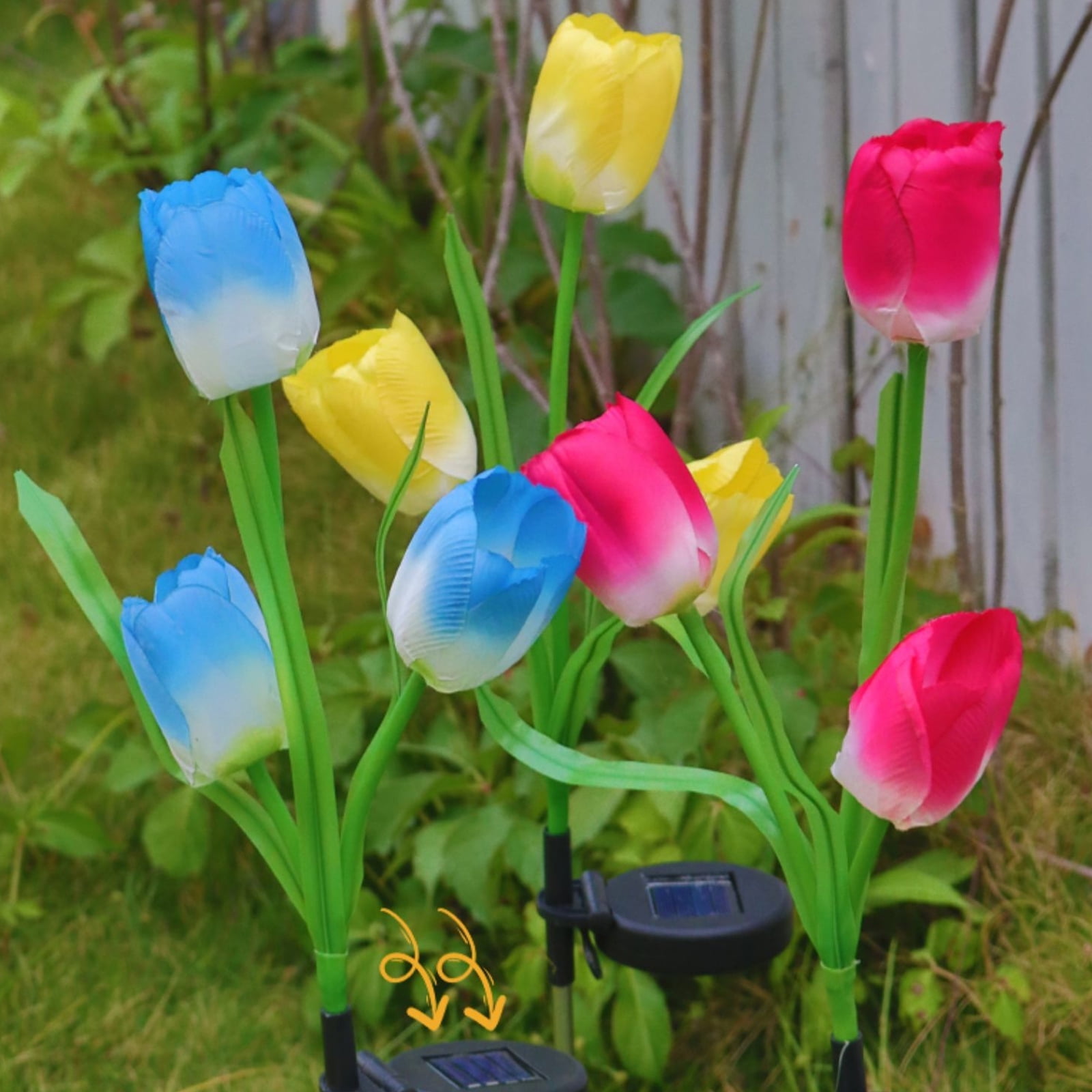 Solar Powered Tulip Flower Lights Garden Lights 4 Colors Waterproof LED ...