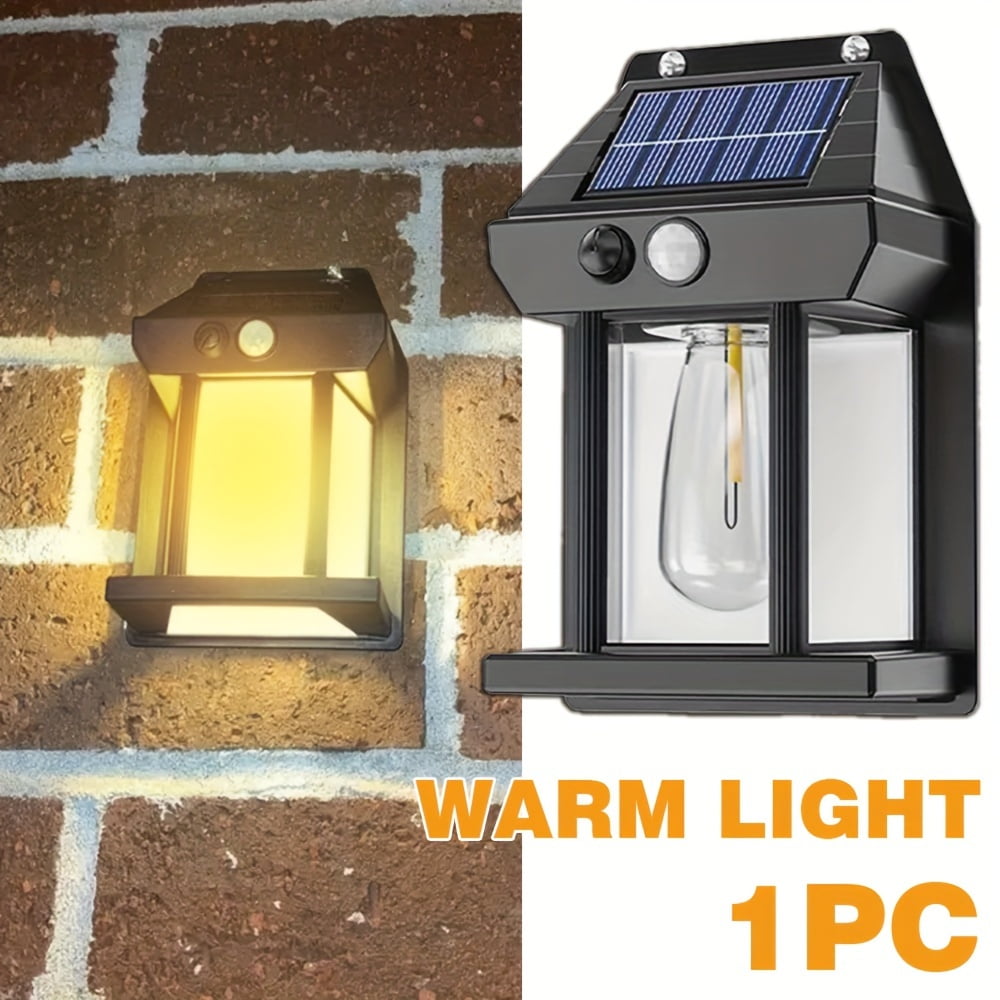 Solar-Powered Tungsten Wall Lamp with 3 Modes - Outdoor Lighting for ...