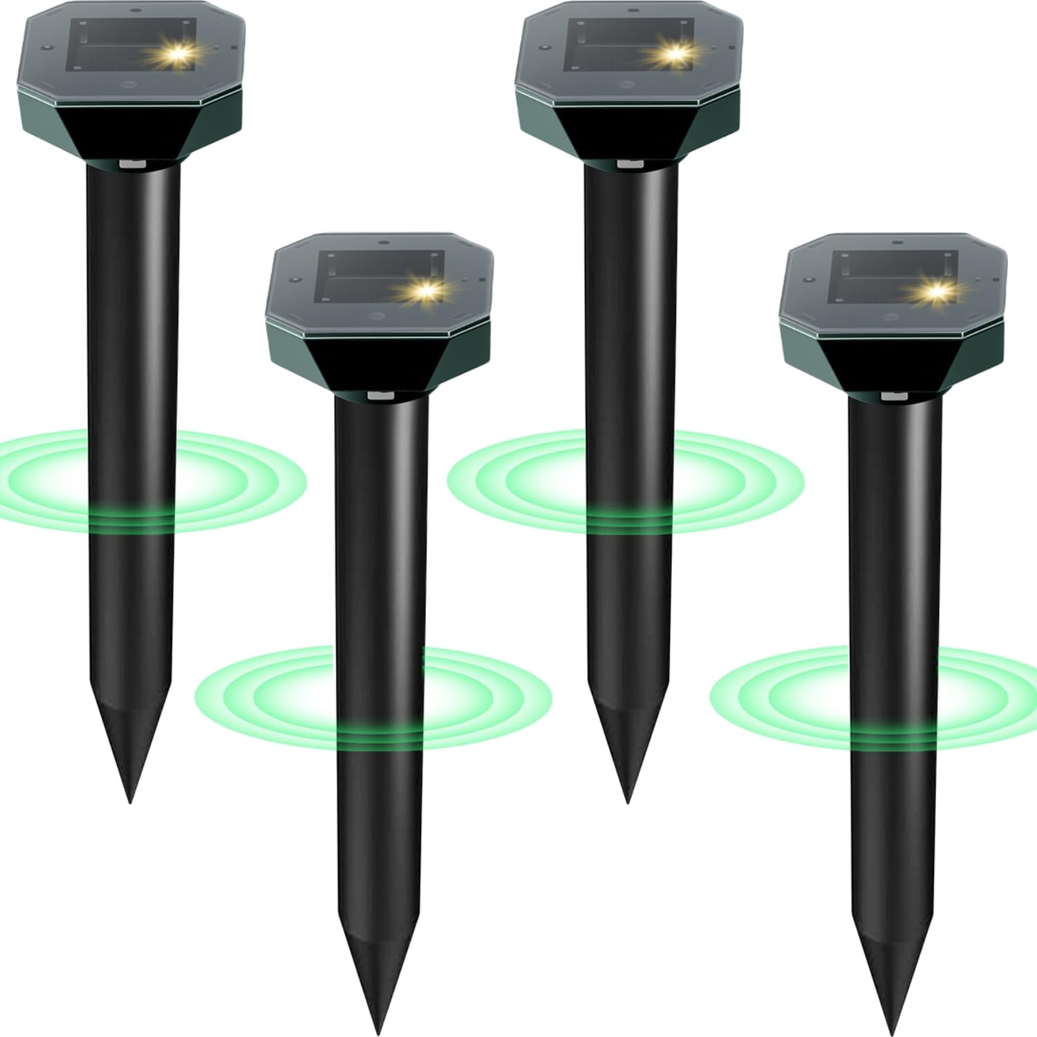 Solar Powered Ultrasonic Animal Repeller, IP65 Waterproof Outdoor Pest ...