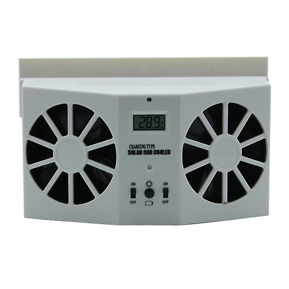 Solar Powered Vehicle Car Window Air Vent Cooler Cooling Dual Fans ...