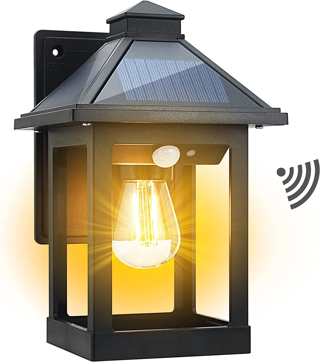 Solar Powered Wall Lanterns Outdoor with 3 Modes, Dusk to Dawn Motion ...