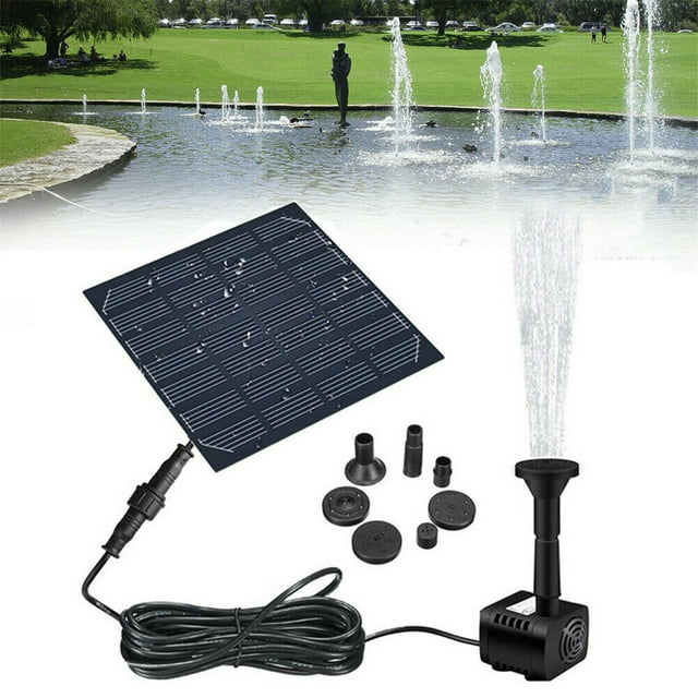 Solar Powered Water Fountain Pool Pond Water Sprinkler Sprayer with ...