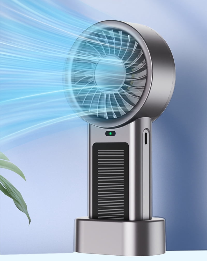 Solar-Powered Fan - Hands-Free Portable Mini Fan with USB Charging, 5 ...
