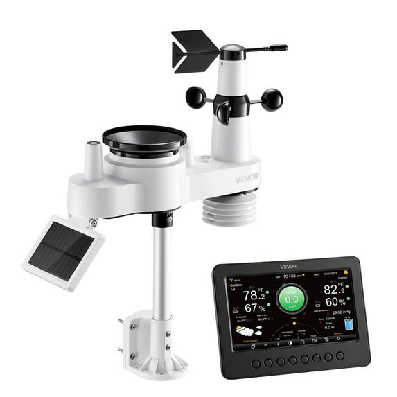 Solar-Powered Wi-Fi Weather Station 7-inch Color Display with Wireless ...
