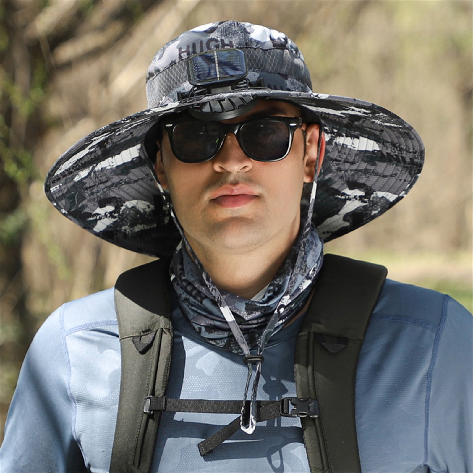 Solar-Powered Wide Brim Sun Hat with Built-In Fan for Outdoor ...