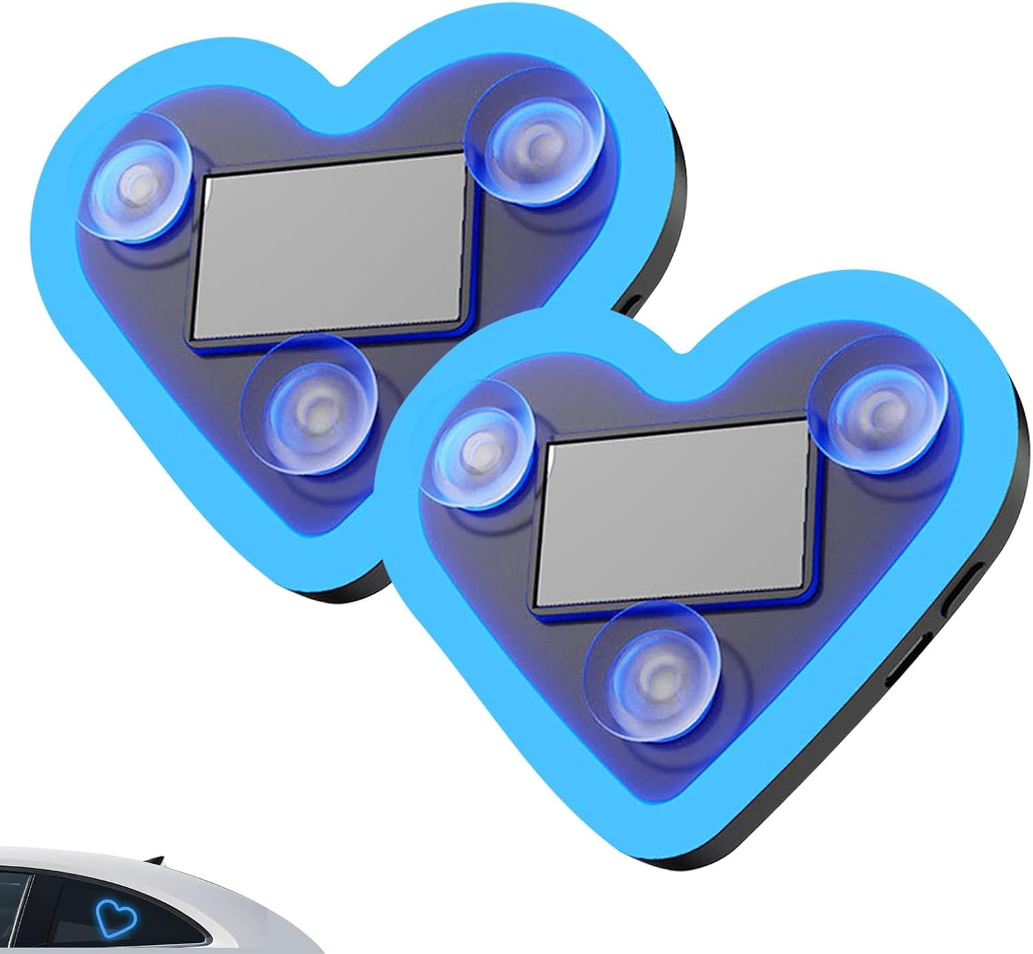 Solar Powered Wireless LED Heart Shape C-Pillar Neon Light, 2026 New ...