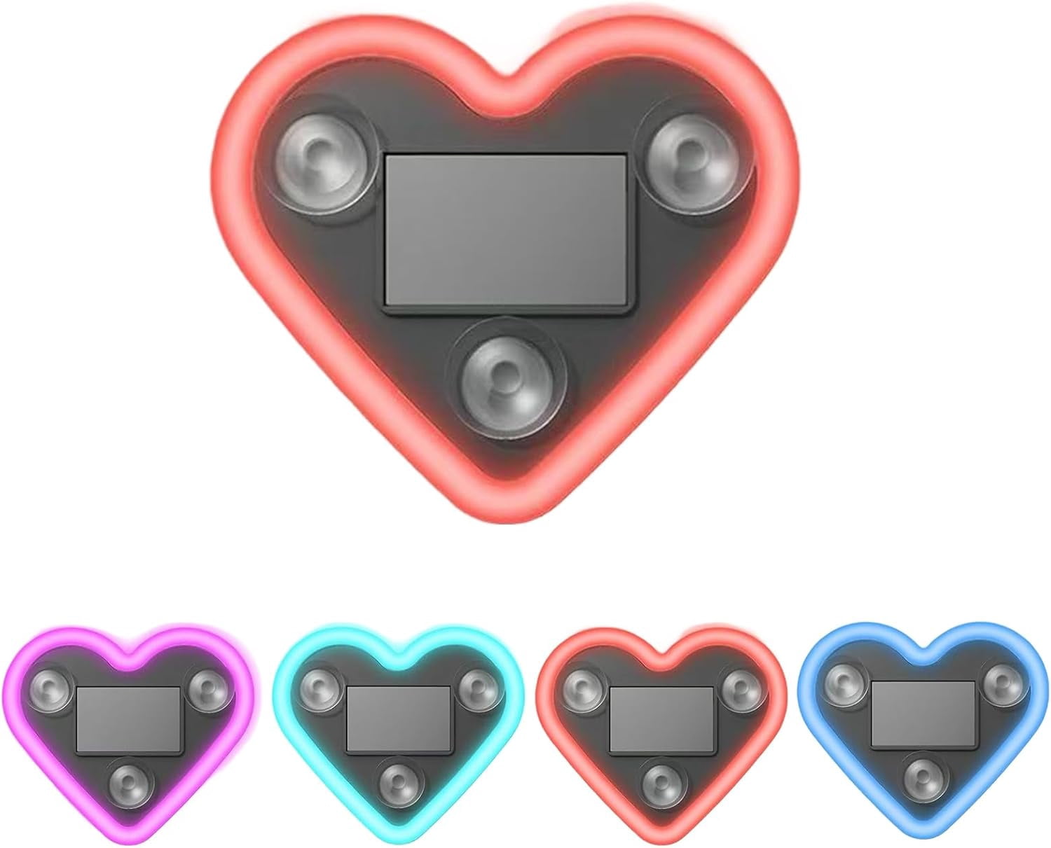 Solar Powered Wireless LED Heart Shape C-Pillar Neon Light - Energy ...