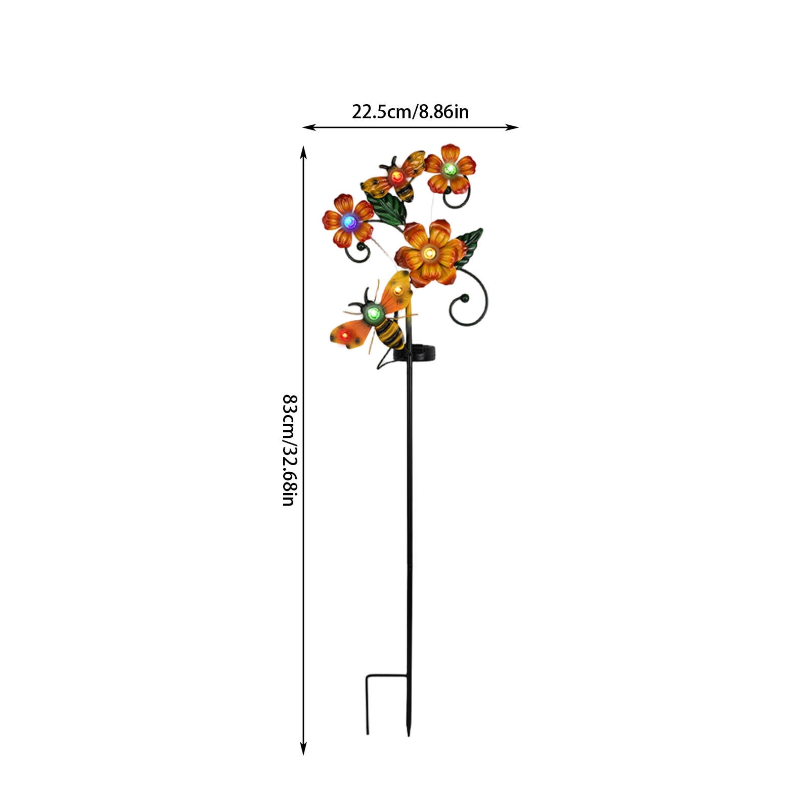 Solar Powered Wrought Iron Bee Ground Inserted Lights Outdoor Gardens ...