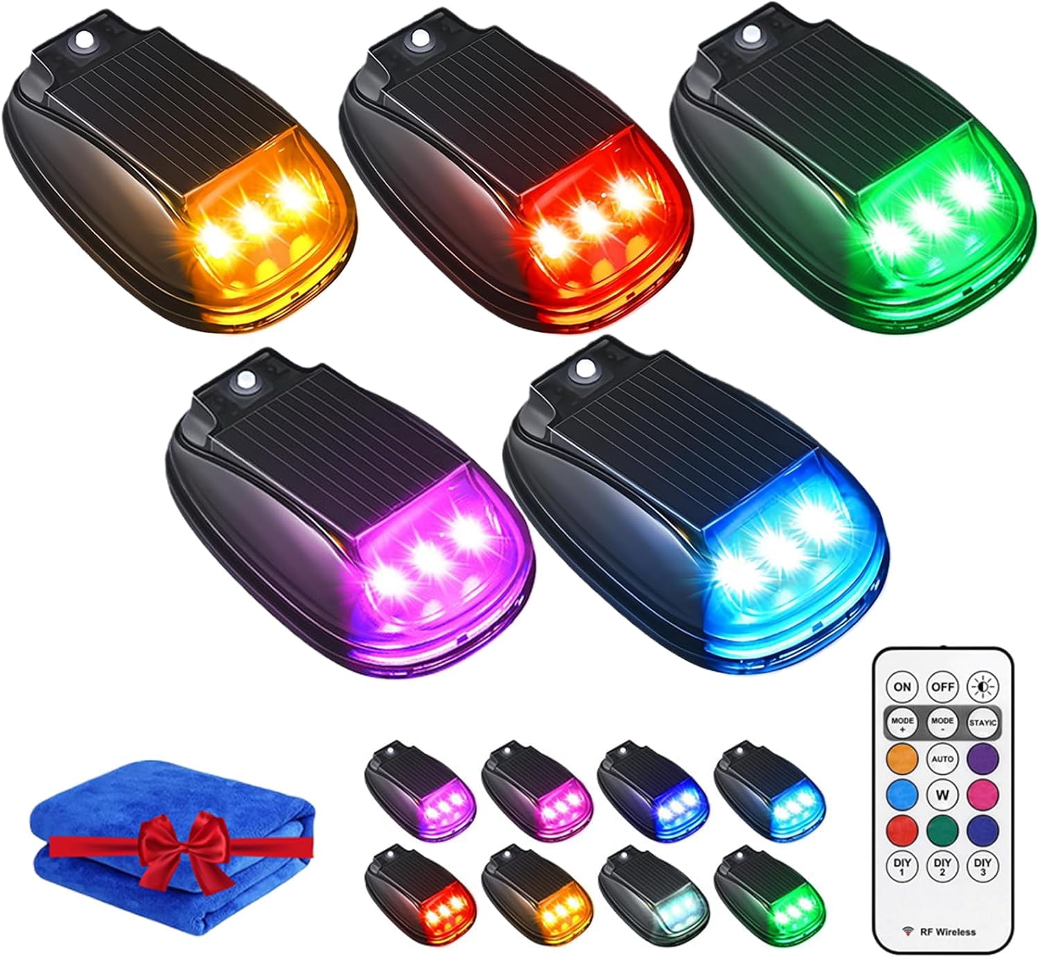 Solar-Powered car roof Strobe Light with Remote Control, 2025 Solar ...