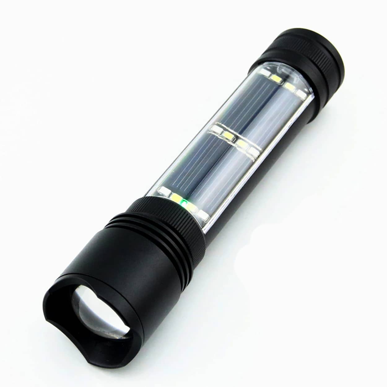 Solar/Rechargeable 600 Lumen LED Flashlight with Adjustable Focus, 2000MaH Rechargeable Battery ...