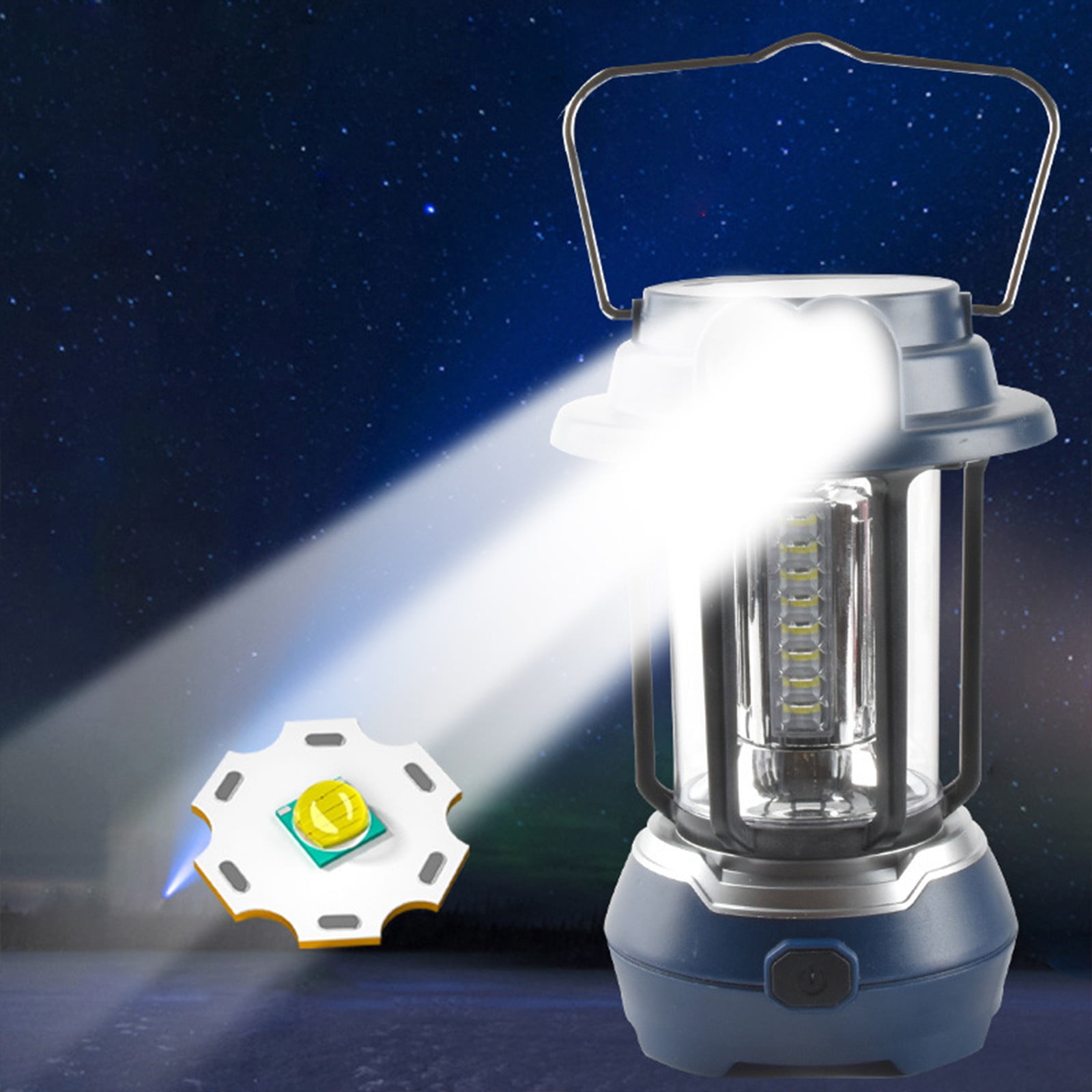 Solar Rechargeable Camping Light with Type-C & COB 360° Flood + XPE Far ...