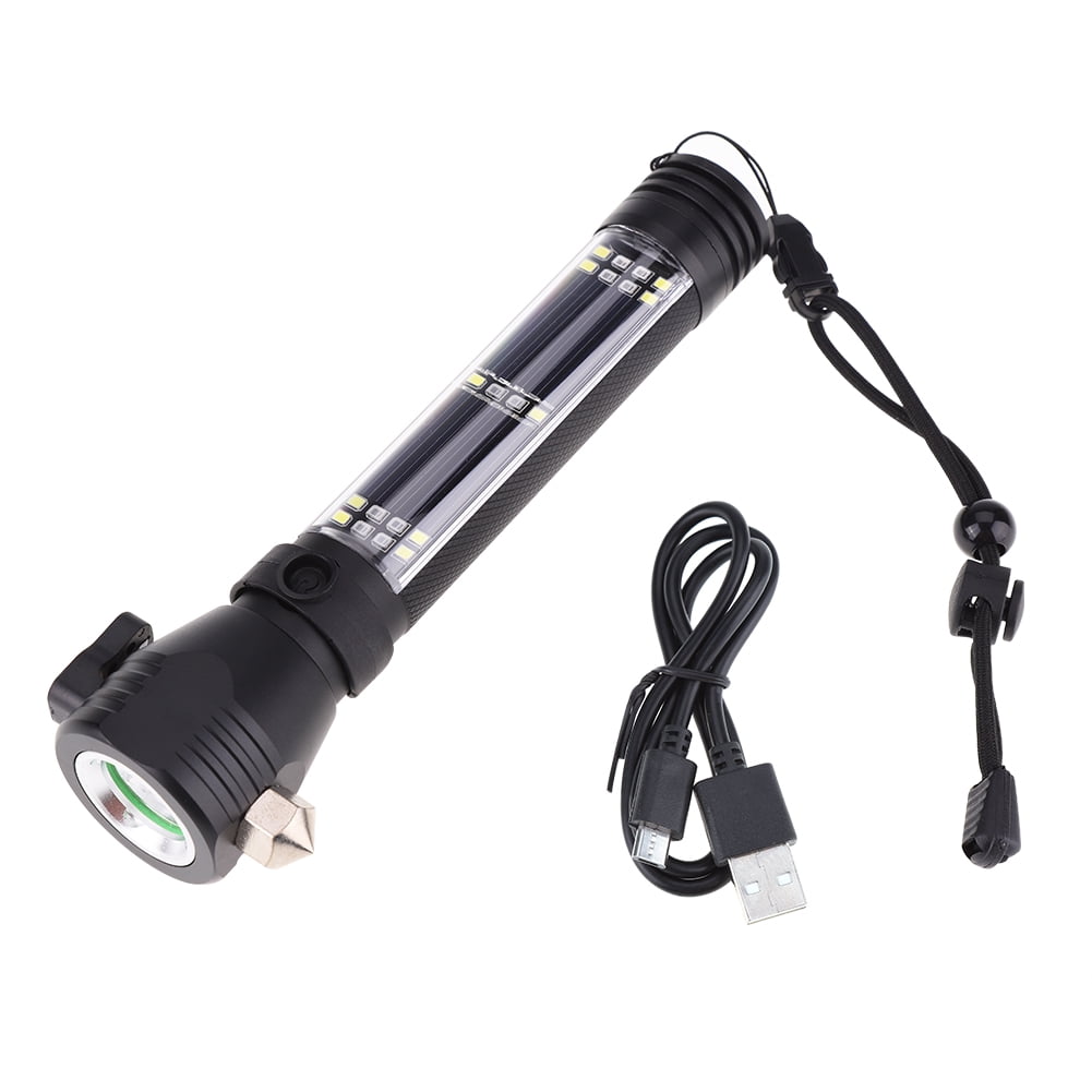 Solar Rechargeable Flashlight, Emergency Strobe Light, Multi-Mode for ...