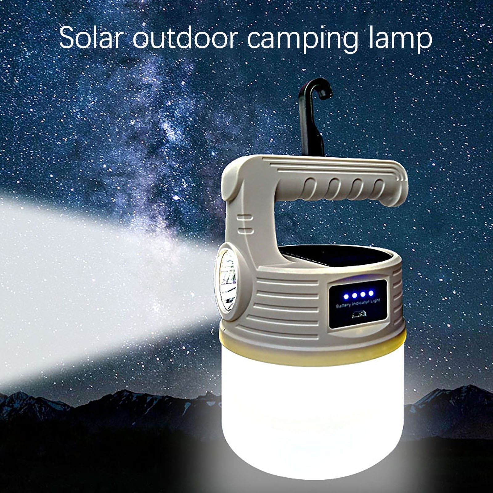Solar Rechargeable Flashlight, Portable Emergency Light, 1200mAh ...
