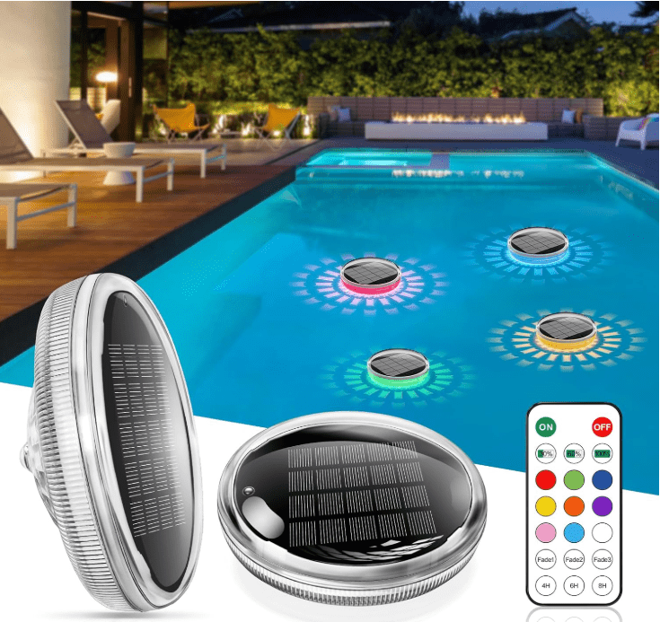 Solar Rechargeable Floating Pool Lights,Color Changing Pool Floating ...