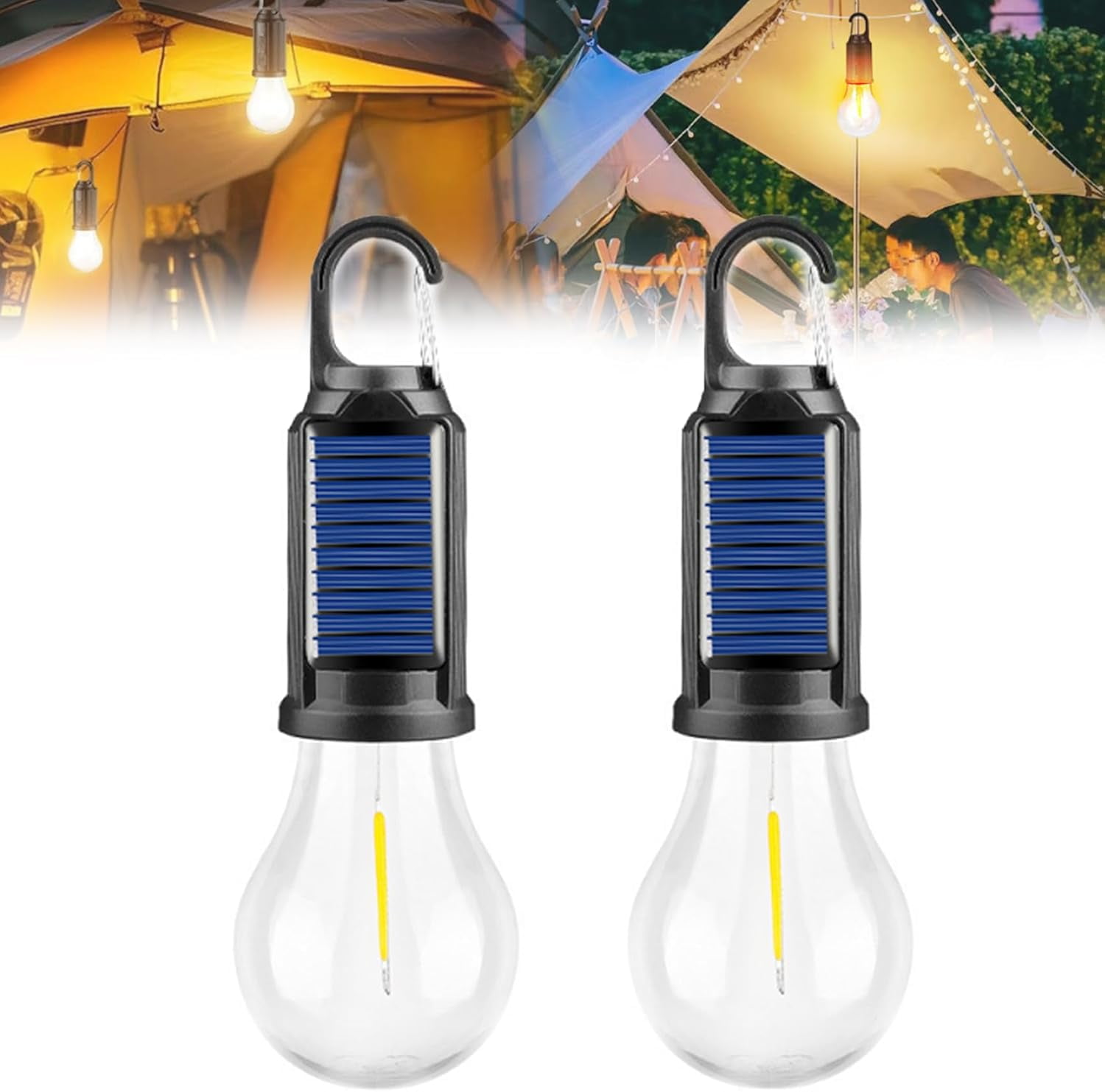 Solar Rechargeable Hooked Camping Light - 2025 New Solar Camp Tent ...