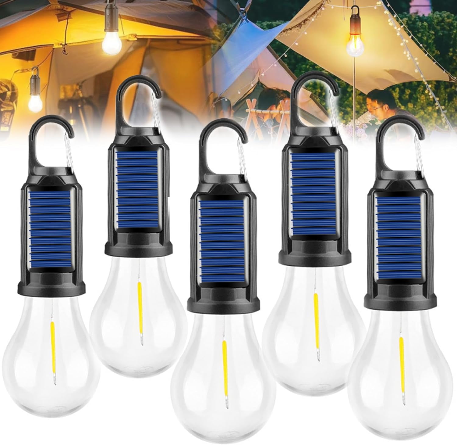 Solar Rechargeable Hooked Camping Light - 2025 New Solar Camp Tent ...