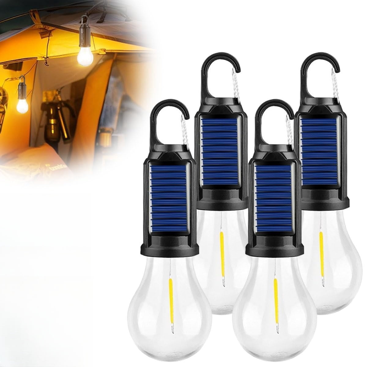 Solar Rechargeable Hooked Camping Light Outdoor Household Tungsten ...
