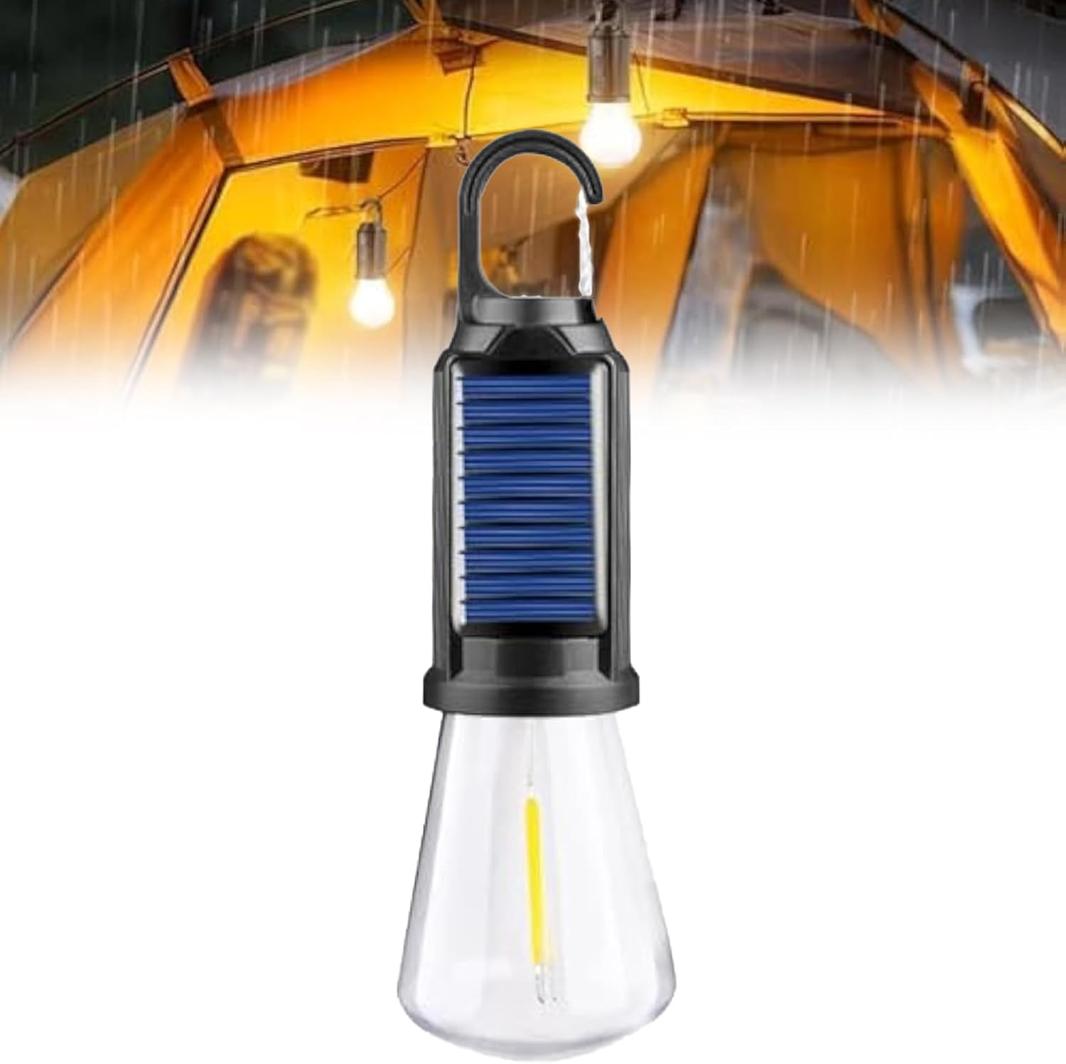 Solar Rechargeable Hooked Camping Light, Solar Tent Lights USB ...