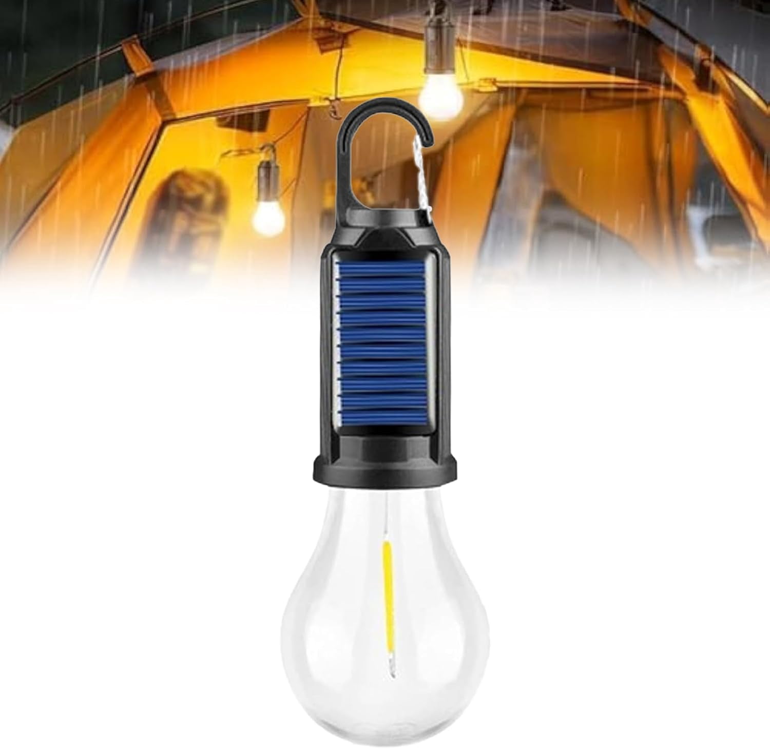 Solar Rechargeable Hooked Camping Light, Solar Tent Lights USB ...