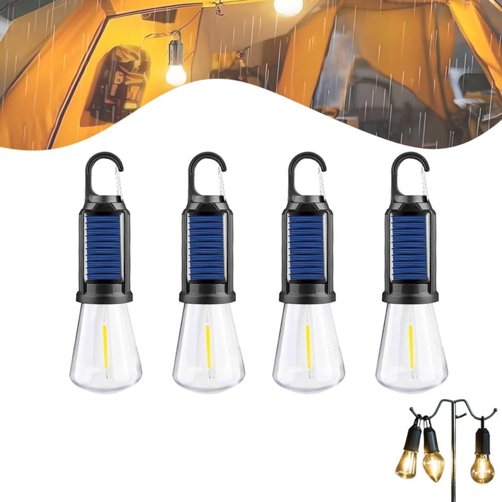 Solar Rechargeable Hooked Camping Light, Vintage Outdoor Tent Ambient ...