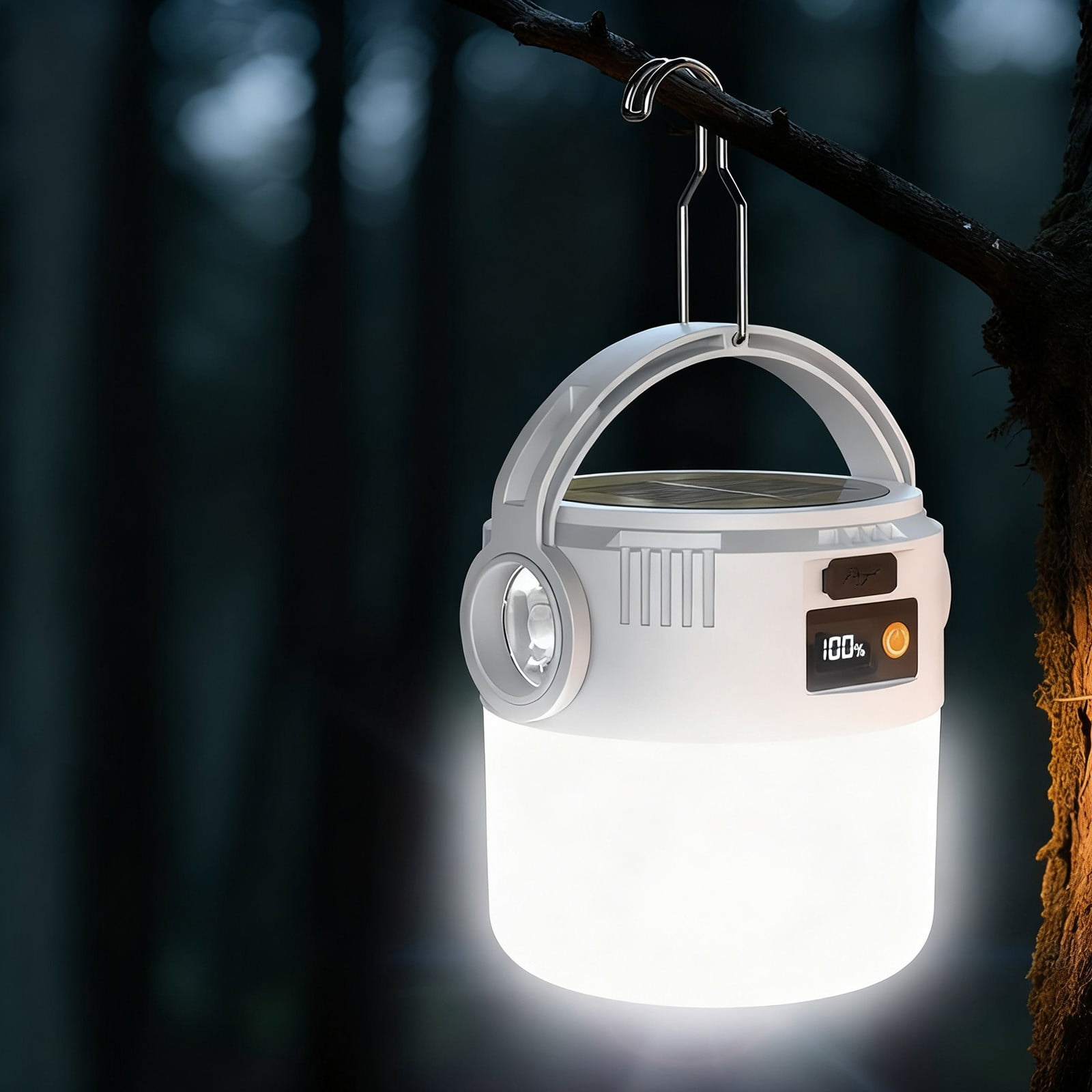Solar Rechargeable LED Camping Lantern – Portable Emergency Floodlight ...