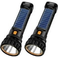 Solar/Rechargeable Multi Function 1000 Lumens LED Flashlight 2 Pack ...