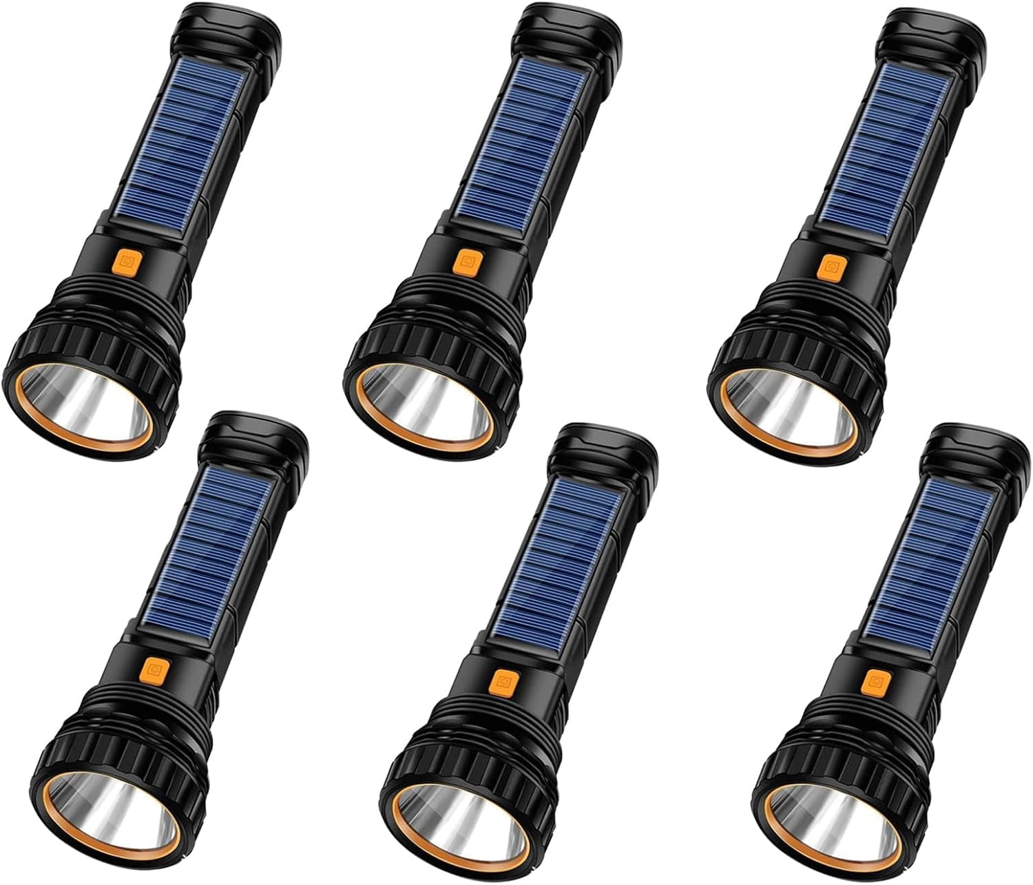 Solar/Rechargeable Multi Function 1000 Lumens LED Flashlight, with Emergency Strobe Light and ...