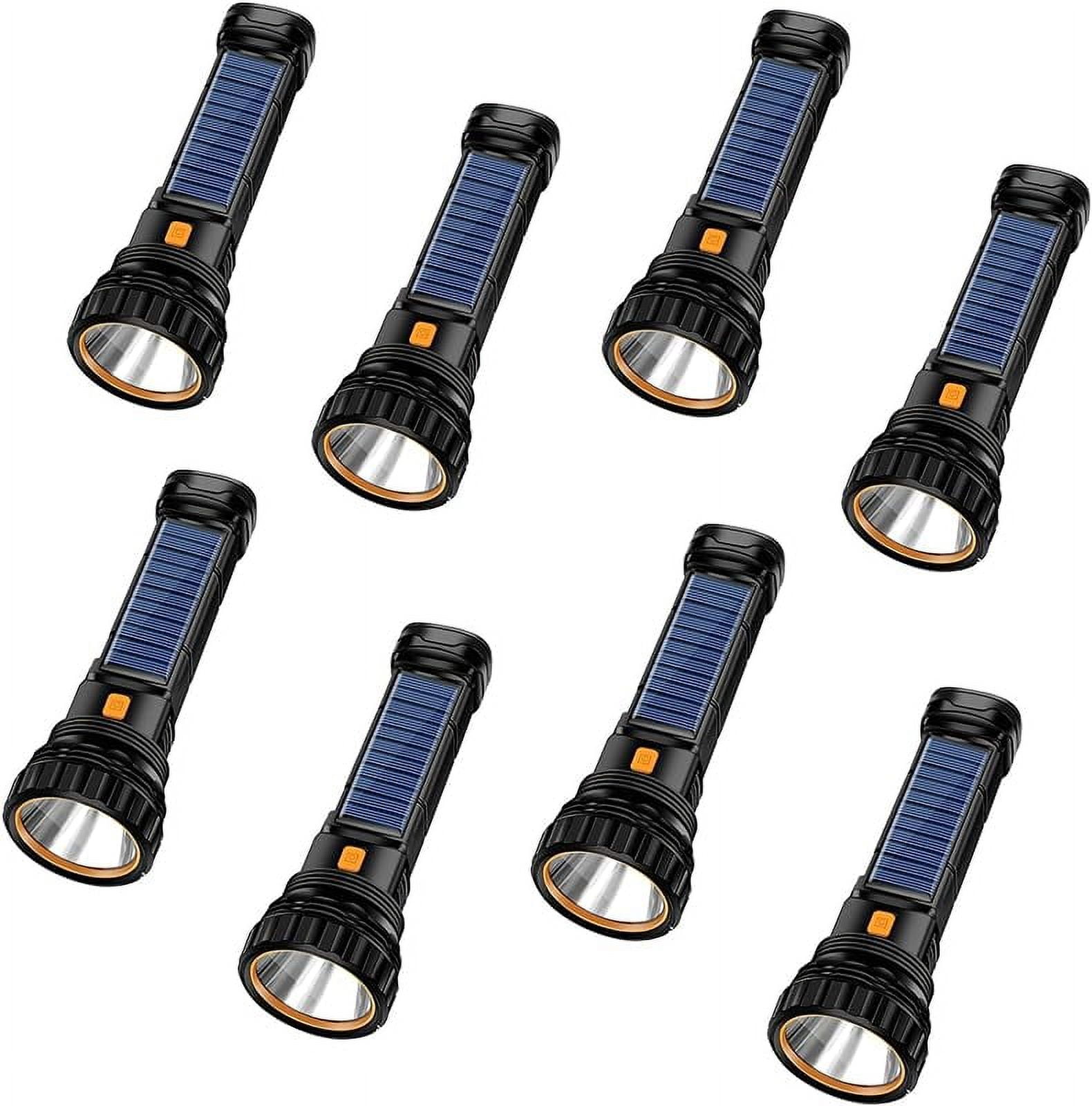 Solar/Rechargeable Multi Function 1000 Lumens LED Flashlight, with Emergency Strobe Light and ...