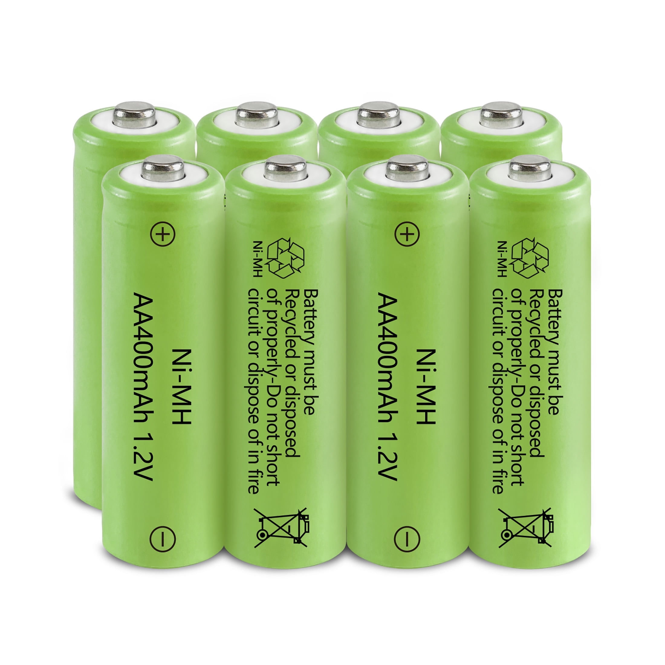 Solar Rechargeable Ni-MH AA Batteries AA 400 mAh Battery 8 Pack ...
