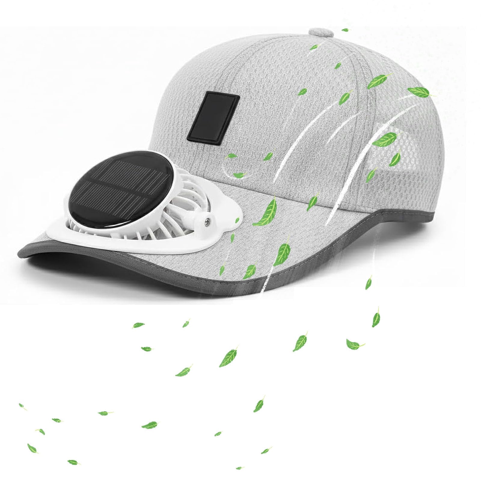 Solar Rechargeable Peak Cap, USB Breathable Sport Fan Hat for Men and ...