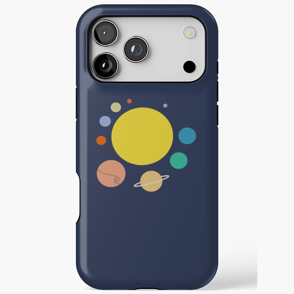 Solar Retro Minimalist Cosmic Theme Phone Case for iPhone 11 through 17 ...