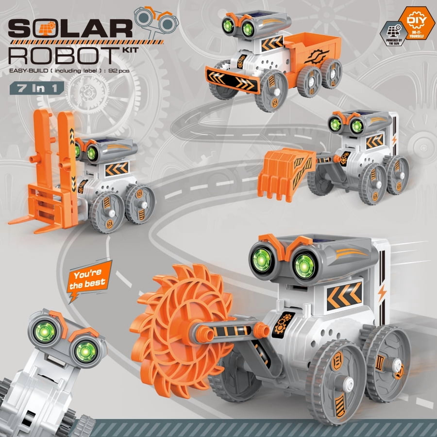 Solar Robot Building Kit STEM Gift for Boys Aged 8-13, 7-in-1 DIY ...