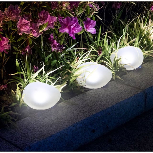 Solar LED Rock Pathway Lights - Waterproof, Energy Efficient - 3PC for ...