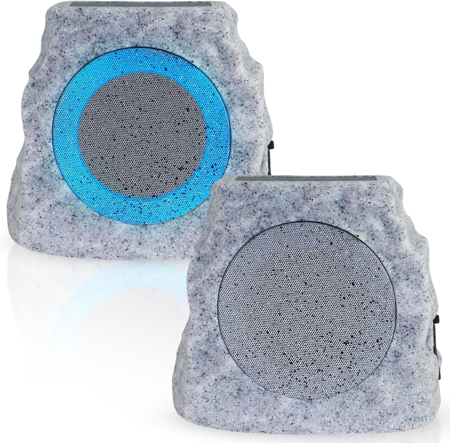 Solar Rock Speakers Outdoor Water-Resistant 2-Pack Solar Powered Rock ...