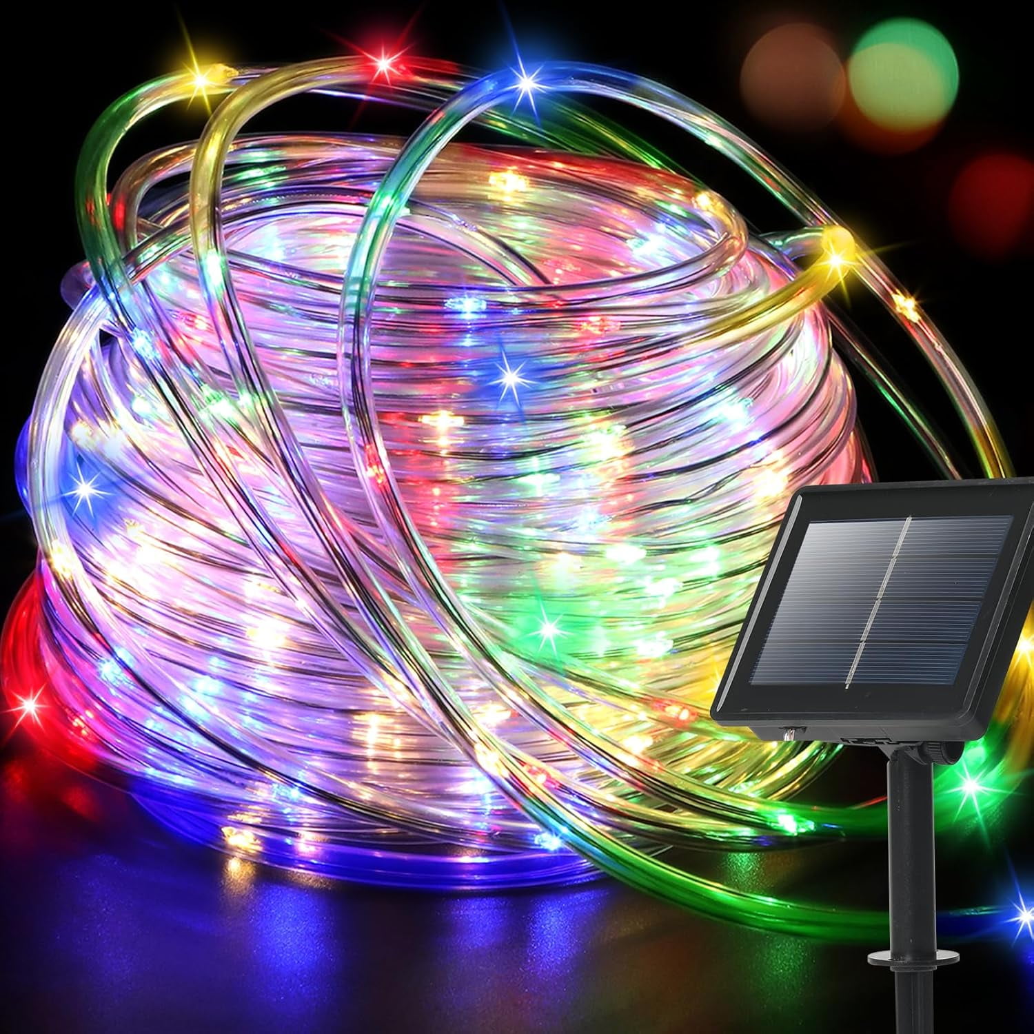 Solar Rope Light Outdoor String Lights, 72FT 200 LED Solar Trampoline ...