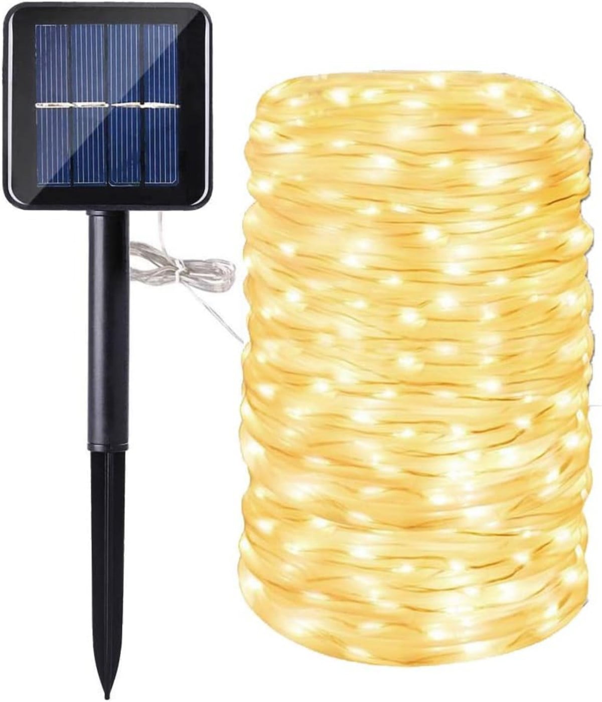 Solar Rope Lights, 33ft 100 LED Waterproof Copper Tube Wire String ...