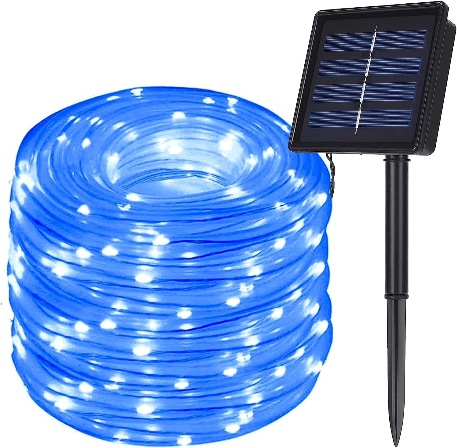 Solar Rope Lights, 33ft 100 LED Waterproof Copper Tube Wire String ...