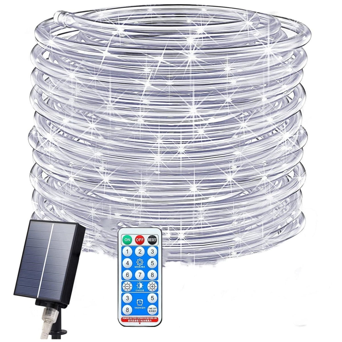 Solar Rope Lights, 40ft 100 LED String Lights with 8 Modes Waterproof ...
