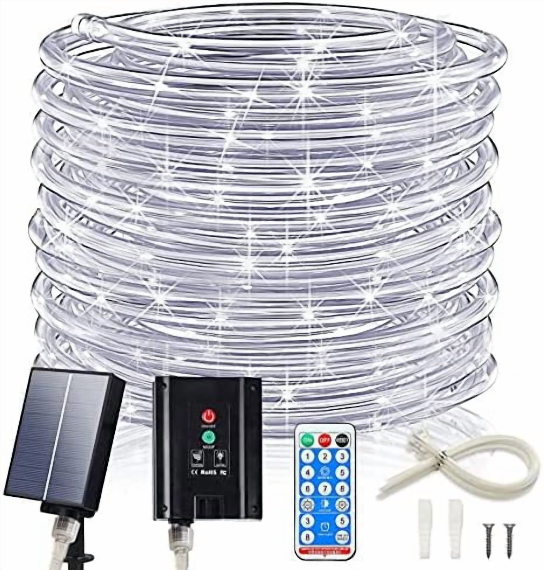 Solar Rope Lights, 66FT 200LED 1800mAh Outdoor Waterproof Solar Lights ...