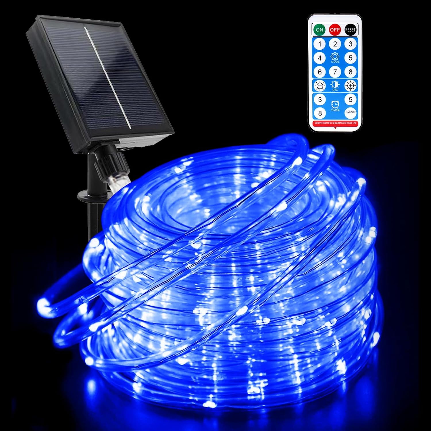 Solar Rope Lights Outdoor 72ft 200 LED Waterproof String Lights with ...