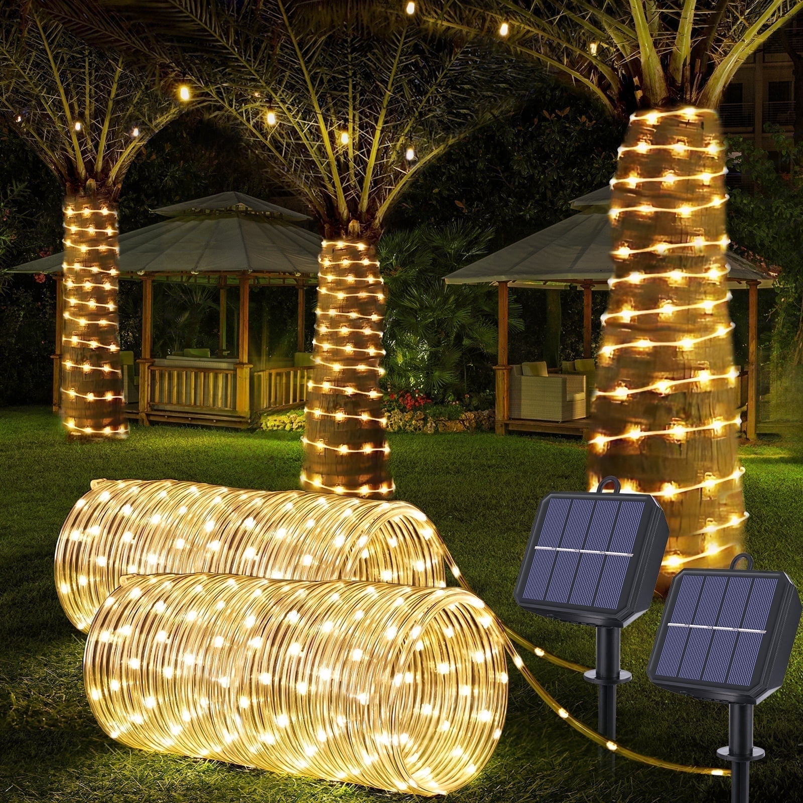 LED Decoration's Solution Solar Rope Lights Outdoor, 66ft 200 LED ...