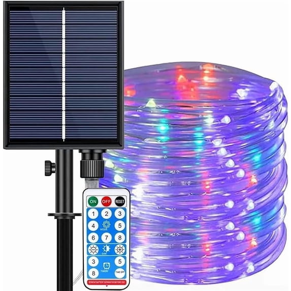Solar Rope String Lights, 32M/105ft 300LEDs Waterproof Copper Wire ...