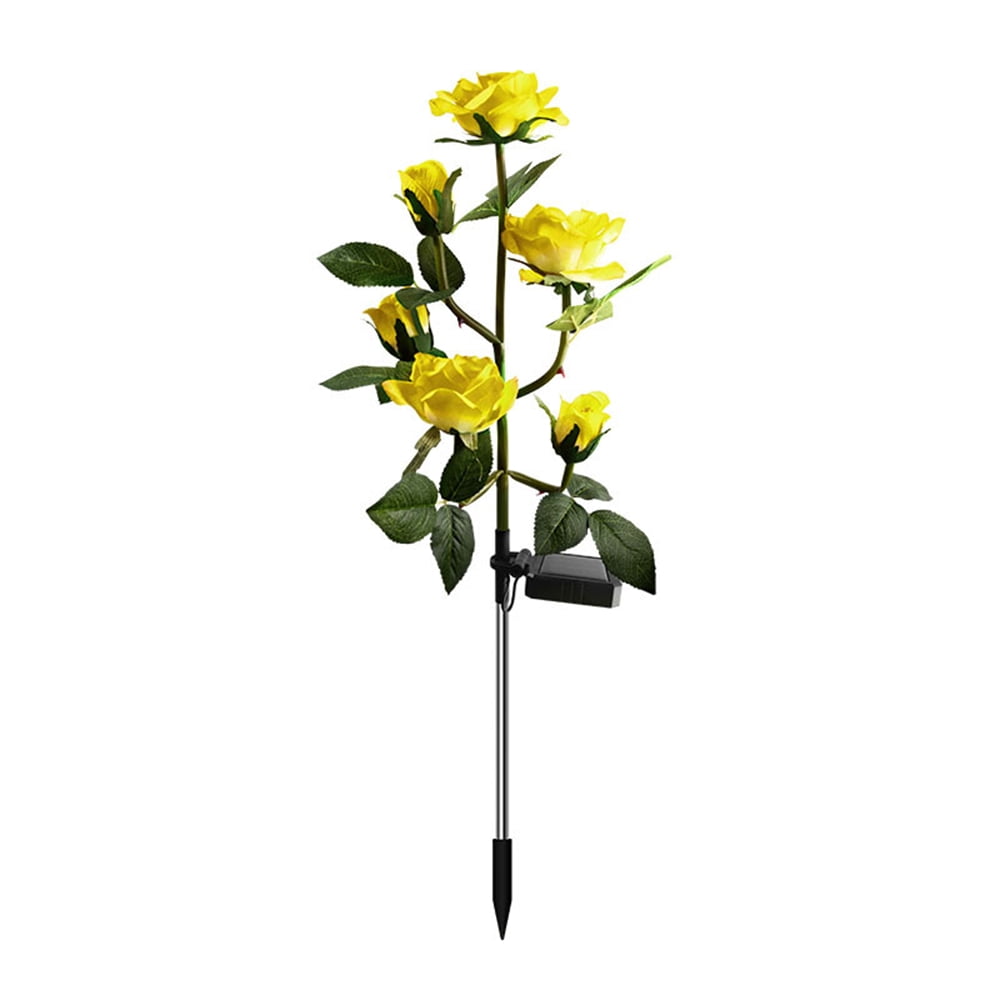 Solar Rose Pile Light, Rose Garden Decorative Lamp with 6 Flowers for ...